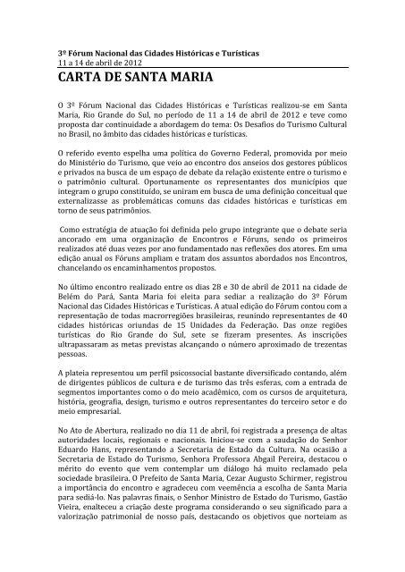 Carta de Santa Maria Tamanho - Serra GaÃºcha