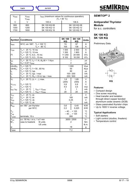 SK 100 KQ - Fusibles y Semiconductores Profesionales