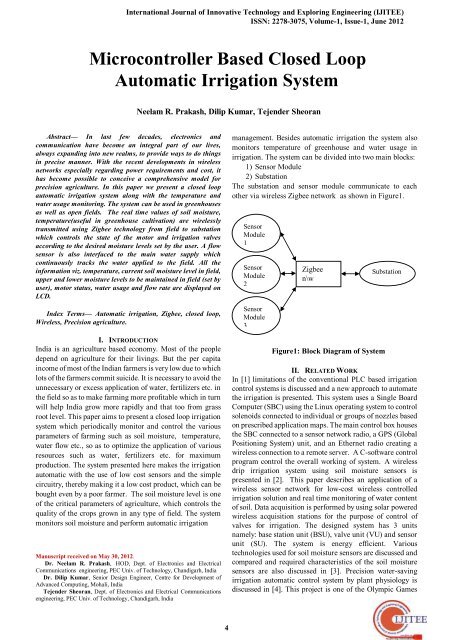 Microcontroller Based Closed Loop Automatic Irrigation System