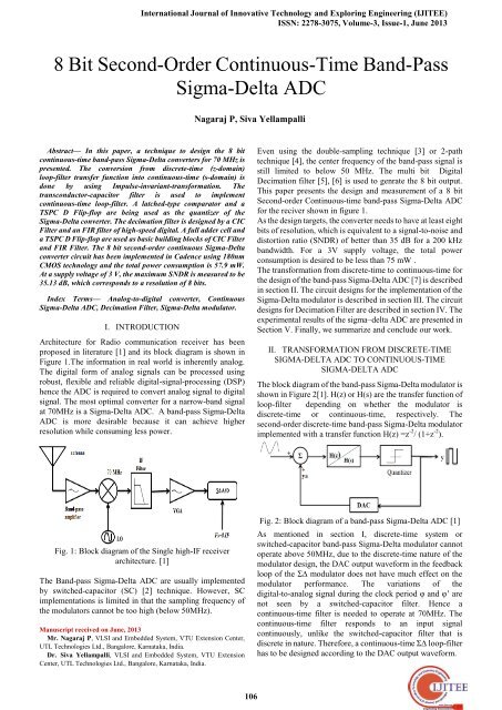 8 Bit Second-Order Continuous-Time Band-Pass Sigma-Delta ADC
