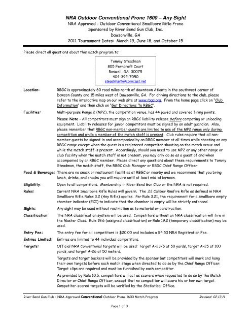 2011-Conventional Match Program - Results