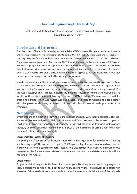 draft version of activity report - Loughborough University