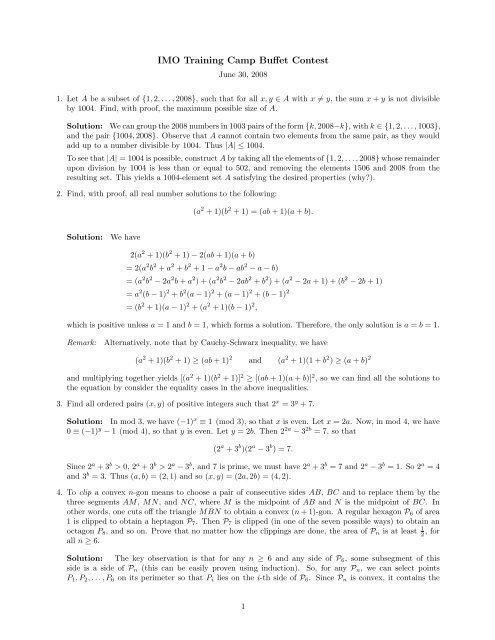 Solution - Yufei Zhao