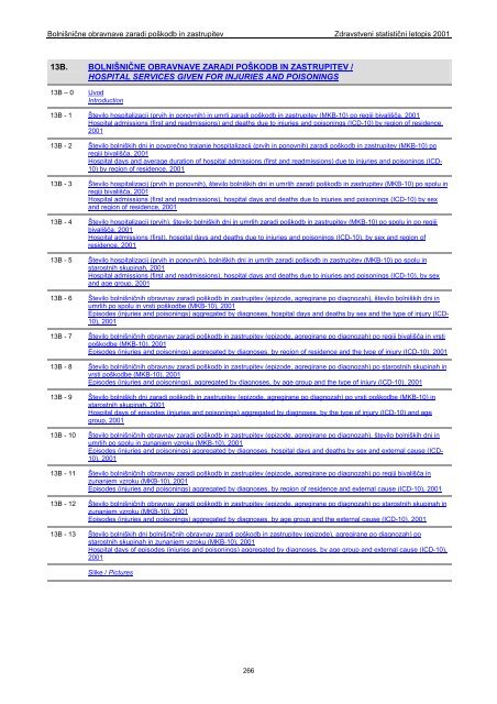 13b. bolniÅ niÄ ne obravnave zaradi poÅ kodb in zastrupitev ... - IVZ RS
