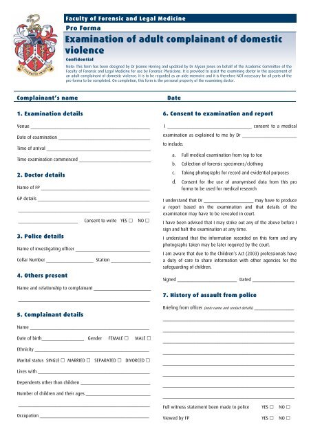 Domestic Violence Police Report Forms Form 87a Referral To Police