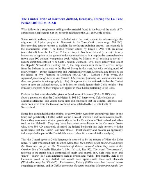 The Cimbri Tribe of Northern Jutland, Denmark ... - Davidkfaux.org