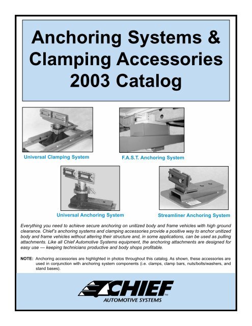 Anchoring Systems & Clamping Accessories 2003 Catalog - Chief ...