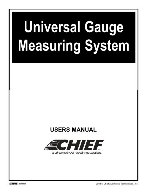 Universal Gauge Measuring System - Chief Automotive Technologies