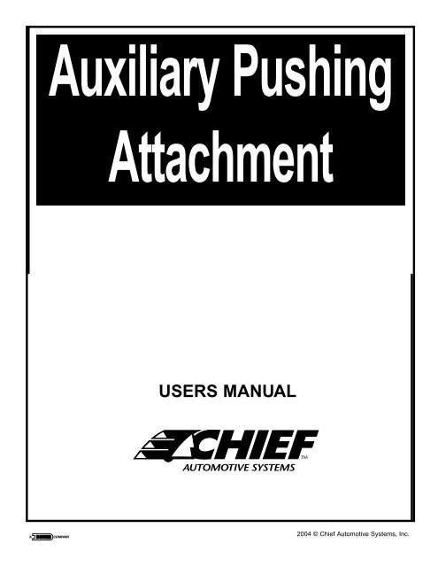 USERS MANUAL - Chief Automotive Technologies