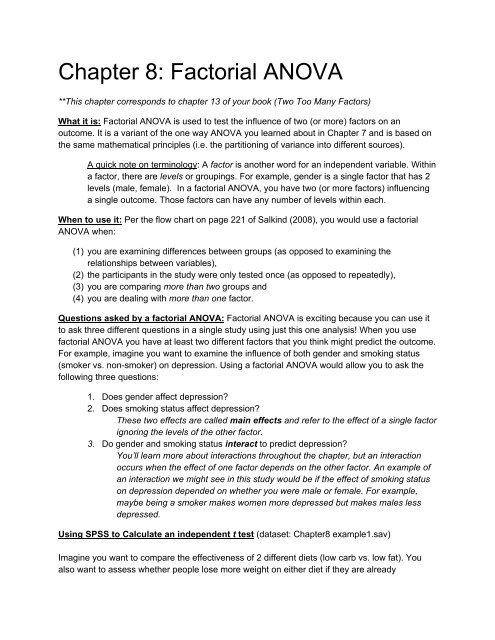Chapter 8: Factorial ANOVA - Heather Lench, Ph.D.