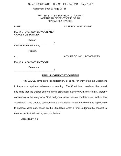 FINAL JUDGMENT BY CONSENT - U.S. Courts