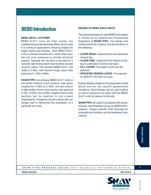 BEBO Introduction - Shaw Precast Solutions