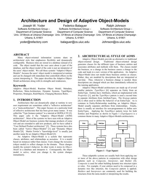 Architecture And Design Of Adaptive Object Models Citeseerx 2545