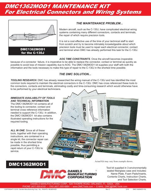 DMC1362MOD1 MAINTENANCE KIT For Electrical Connectors and ...