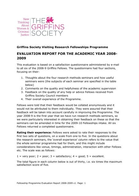 Fellowship Programme Evaluation Report (PDF) - The Griffins Society