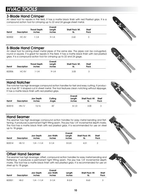 HVAC TOOLS 3-Blade Hand C