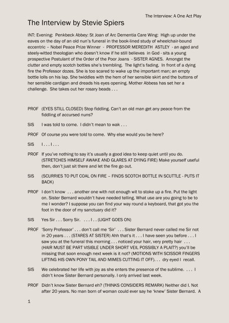 The Interview A One Act Play By S M Spiers the-interview-a-one-act-play-by-s-m-spiers