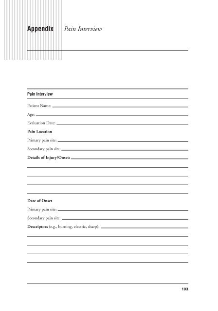 Appendix Pain Interview