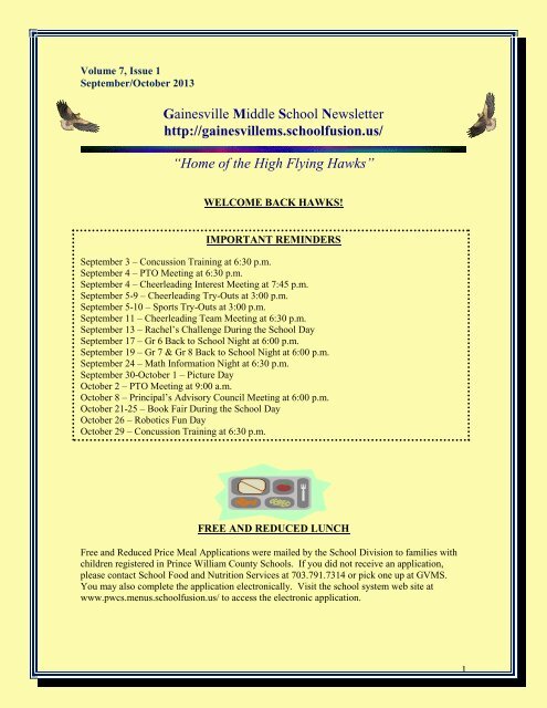 Gainesville Middle School Newsletter