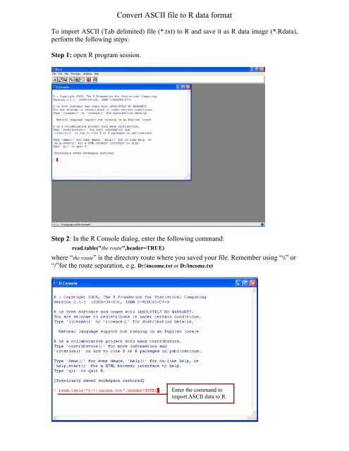 Convert ASCII (Tab delimited) (*.txt) to R data image