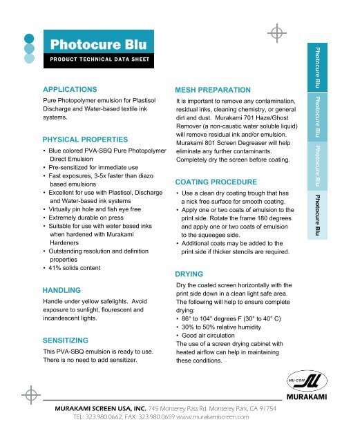 Photocure Blu - Murakami Screen