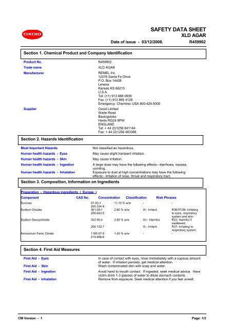 Safety Data Sheet: Bacteriological Agar PDF Toxicity, 42% OFF