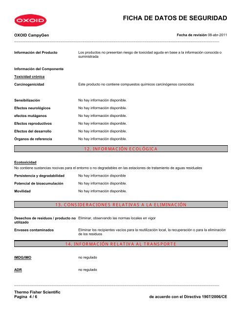 OXOID CampyGen Fecha de r