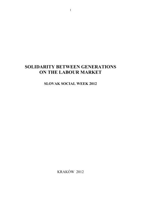 solidarity between generations on the labour market - Prohuman
