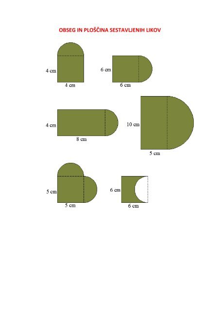 OBSEG IN PLOŠČINA SESTAVLJENIH LIKOV