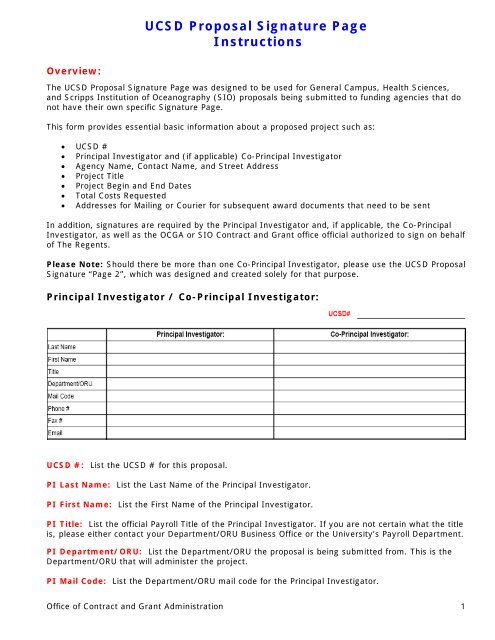 UCSD Proposal Signature Page Instructions - Blink