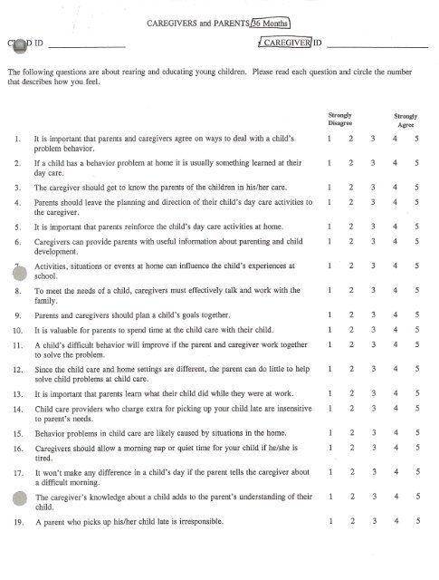 CAREGIVERS and PARENTS - Early Child Care and After-School ...