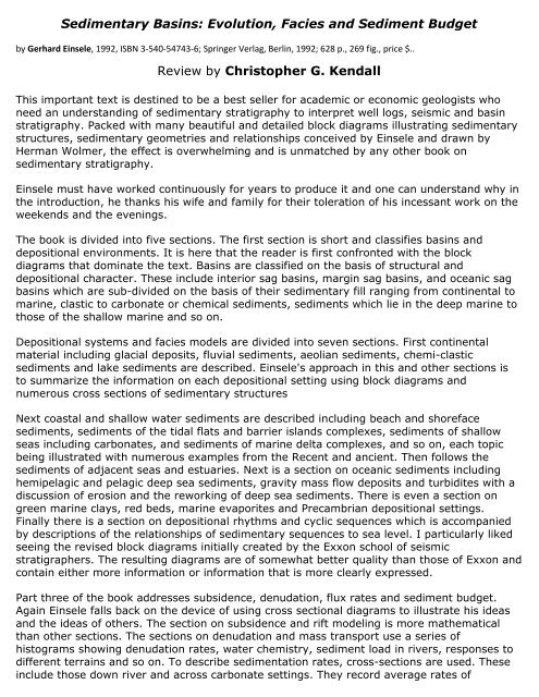Sedimentary Basins: Evolution, Facies and Sediment Budget ...