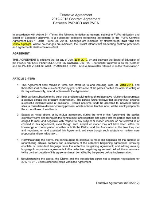 Tentative Agreement 2012-2013 Contract Agreement ... - SBUT