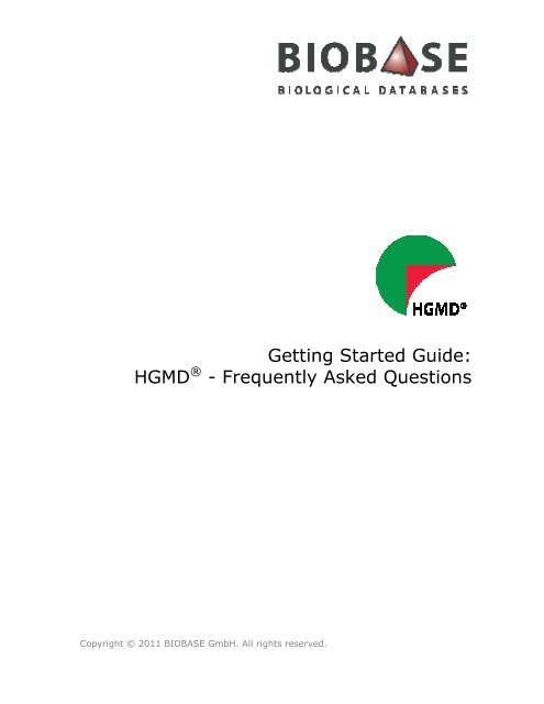 HGMD - BIOBASE Biological Databases