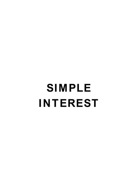 SIMPLE INTEREST