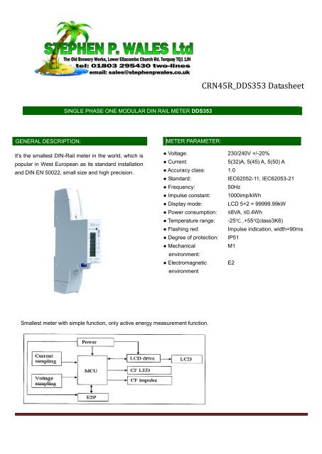 DDS353 Datasheet - Meterspec
