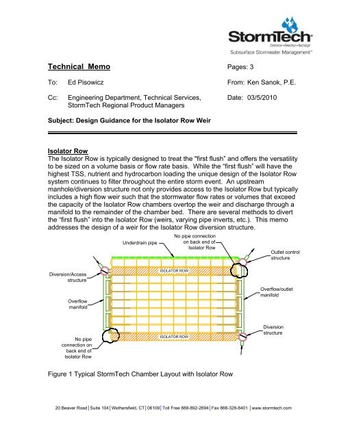 Technical Memo - StormTech