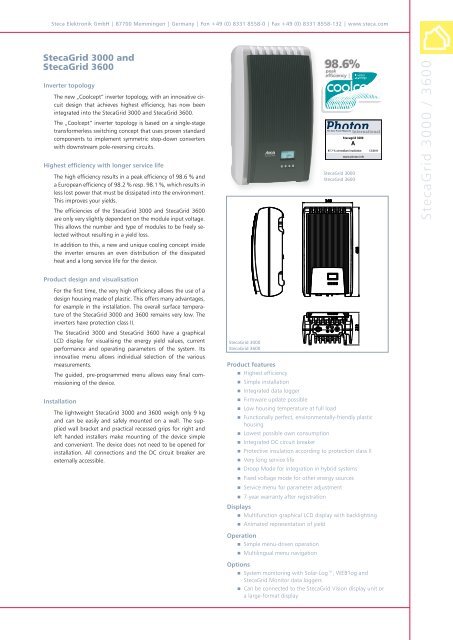 StecaGrid 3000 / 3600 - Metgen