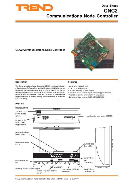 CNC2 Communications Node Controller Data Sheet - Trend
