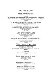 Tigh na Mara Lunch Menu - The Tigh Na Mara Hotel