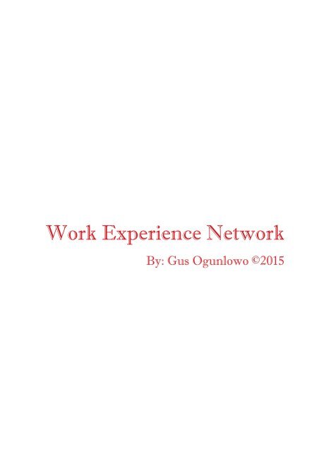 Work Experience Network