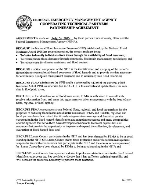 Partnership Agreement - Federal Emergency Management Agency