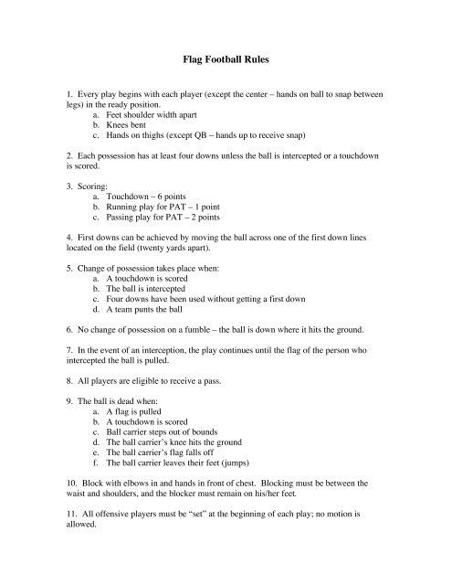 Flag Football Rules
