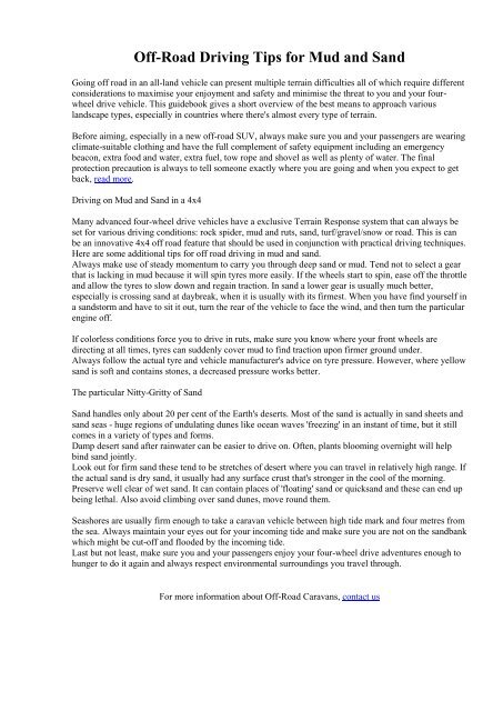 Off-Road Driving Tips for Mud and Sand