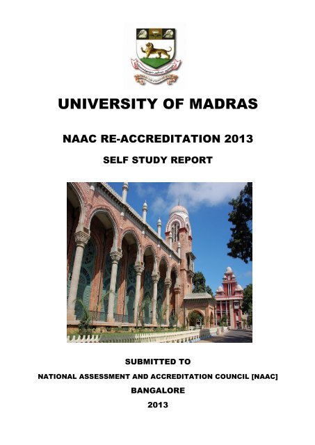 NAAC Re-Accreditation 2013 - SELF STUDY REPORT