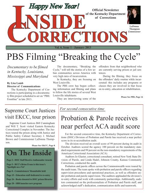 Kentucky Department Of Corrections