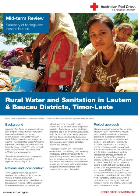 Rural Water and Sanitation in Lautem & Baucau Districts, Timor-Leste