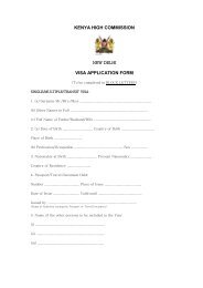Kenya tourist visa application form - Kenya visa