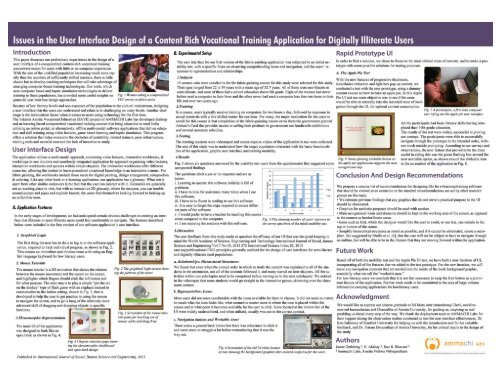 Issues in the User Interface Design