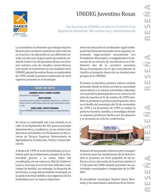 UNIDEG Juventino Rosas - Sabes